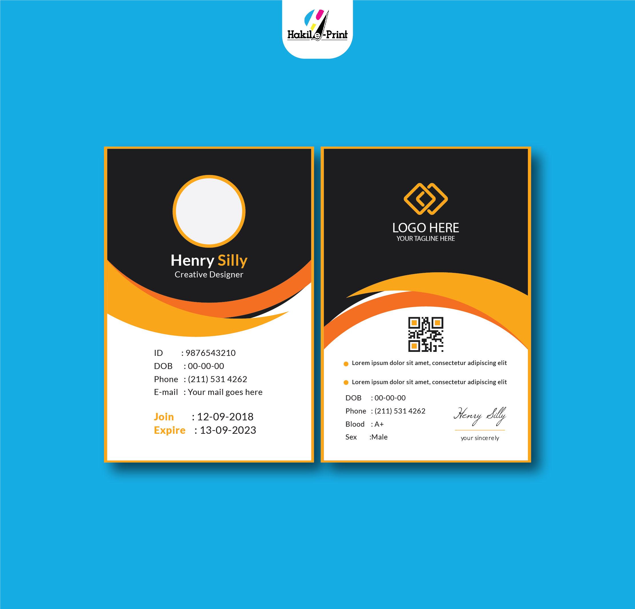 Badges PVC - Recto verso - Format portrait - Hakil ePrint